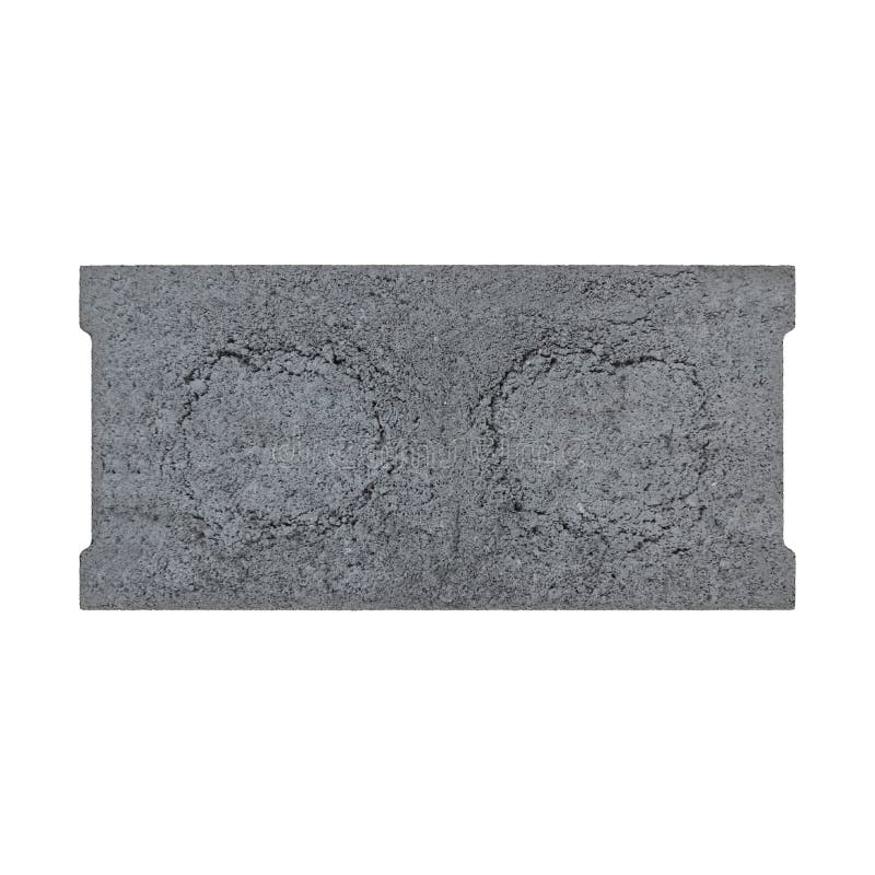 Single Gray Concrete Cinder Block Isolated on White. 3D Illustration ...
