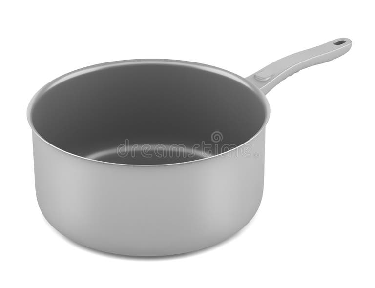 Single Gray Cooking Pot Isolated on White Stock Illustration ...