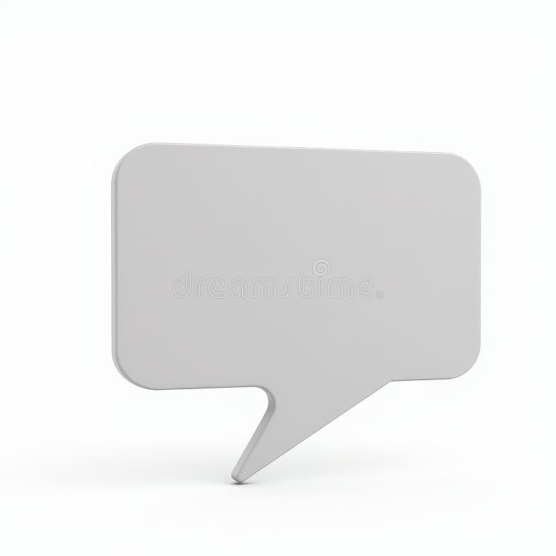 Single Gray Speech Bubble Icon on a Light Background. Stock ...