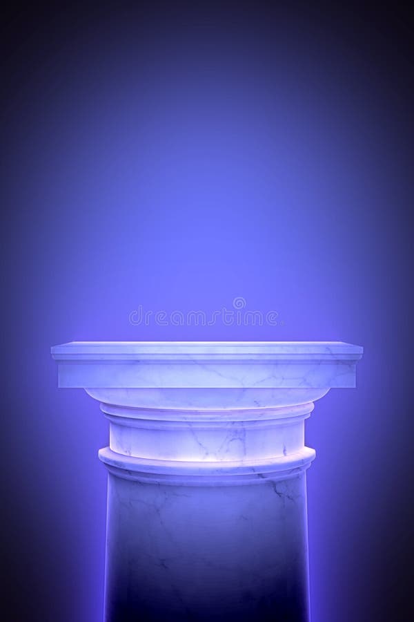 Single Greek Column Isolated on White Stock Illustration - Illustration ...