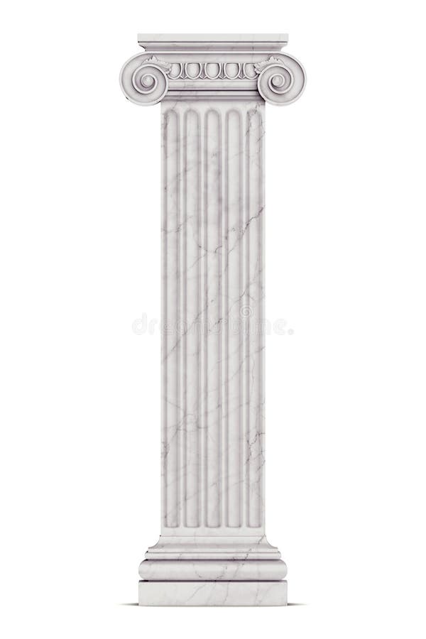 Single Greek Column Isolated on White Stock Image - Image of ancient ...