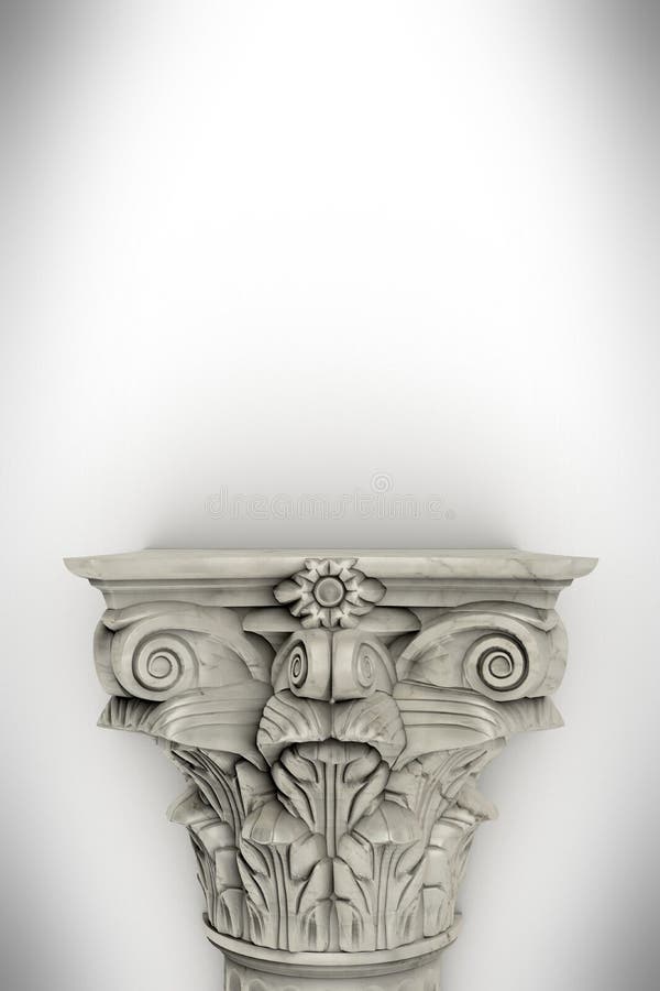 Single Greek Column Isolated on White Stock Illustration - Illustration ...