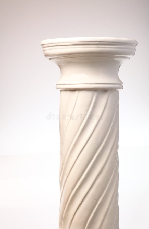 Single Greek Column on White Stock Photo - Image of decoration, ancient ...