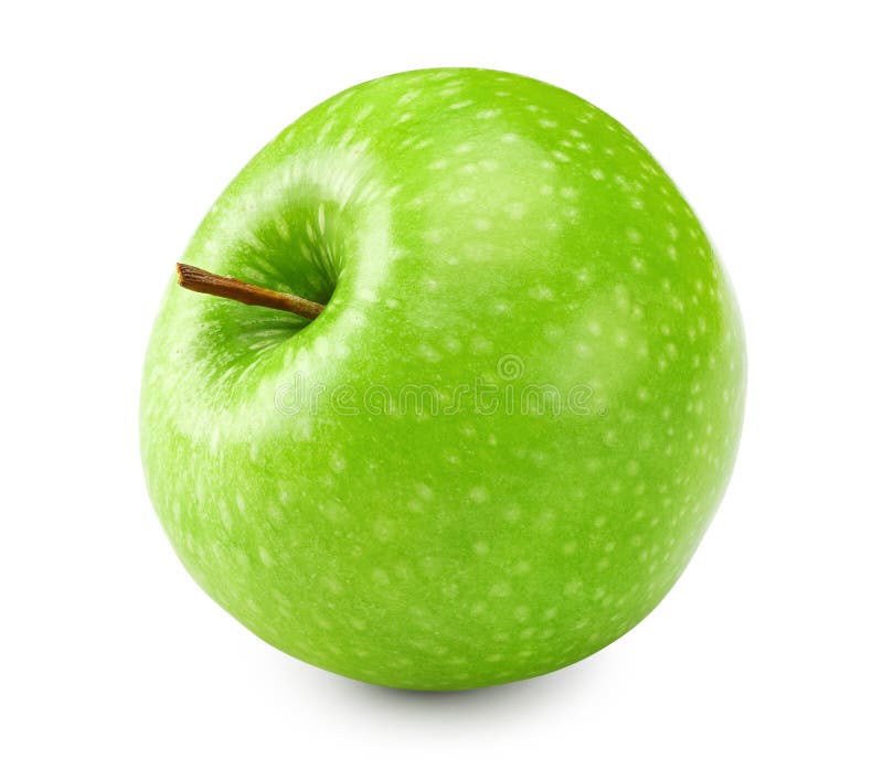 Single Green Apple Isolated on White Background. Clipping Path Stock ...