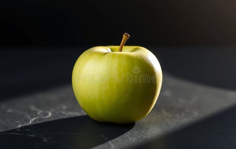 Single Green Apple on Slate Stock Illustration - Illustration of ...