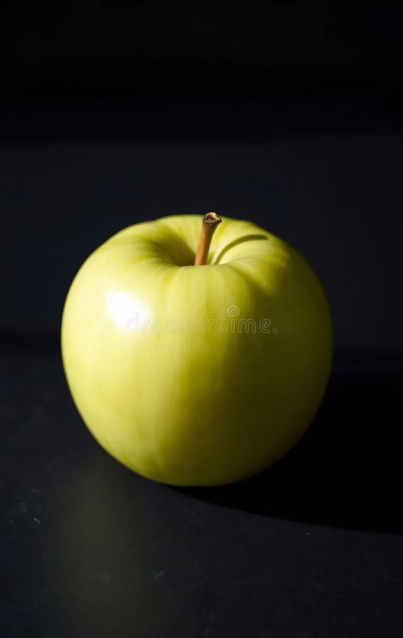 Single Green Apple on Slate Stock Illustration - Illustration of fruit ...