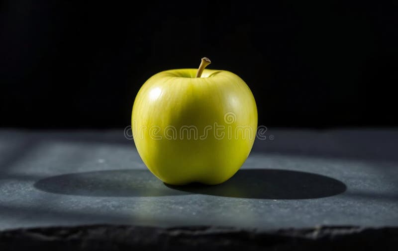 Single Green Apple on Slate Stock Illustration - Illustration of ...