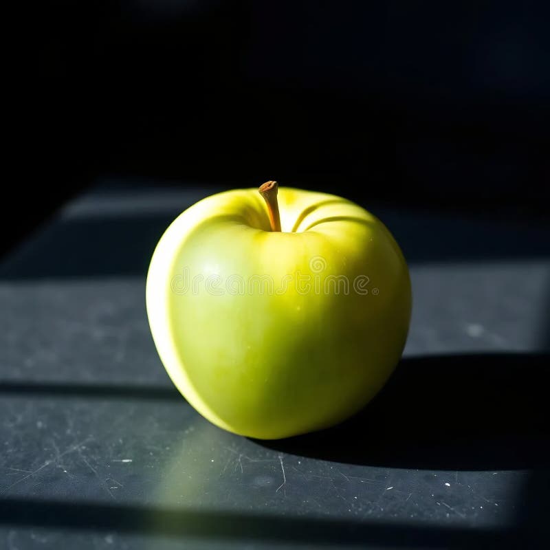 Single Green Apple on Slate Stock Illustration - Illustration of ...