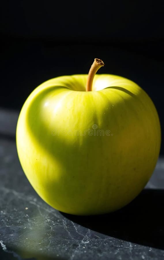 Single Green Apple on Slate Stock Illustration - Illustration of ...