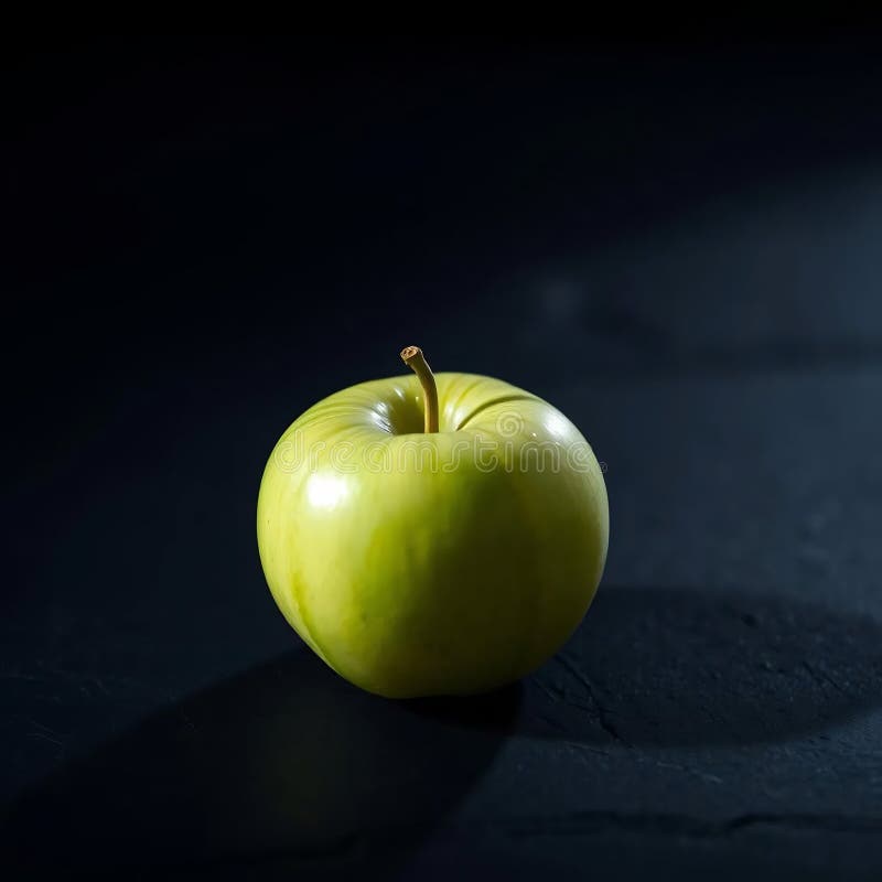 Single Green Apple on Slate Stock Illustration - Illustration of ...