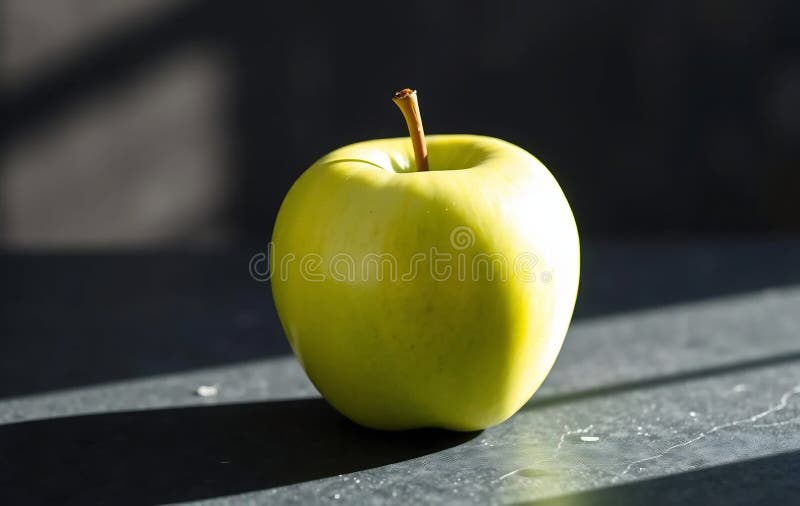 Single Green Apple on Slate Stock Illustration - Illustration of ...