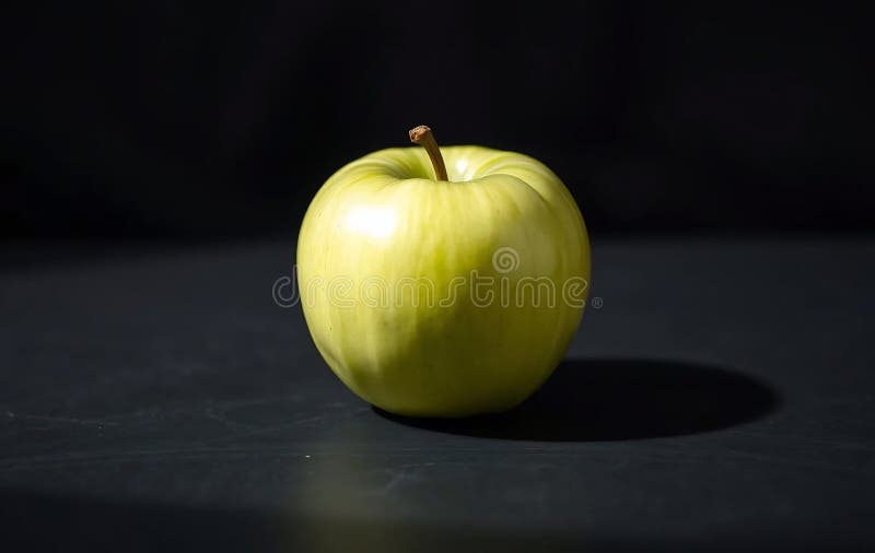 Single Green Apple on Slate Stock Illustration - Illustration of ...