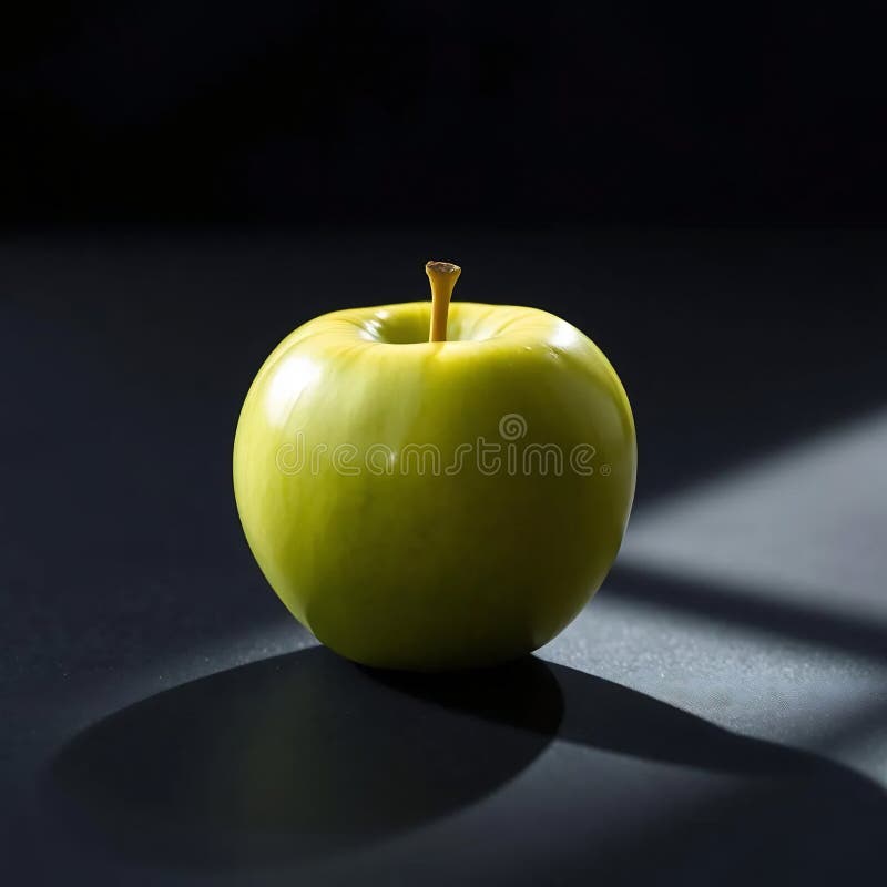 Single Green Apple on Slate Stock Illustration - Illustration of ...