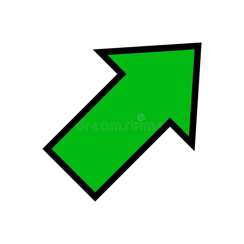 Single Green Arrow, Rising Arrow Sign Up Isolated on White, Arrow Sign ...