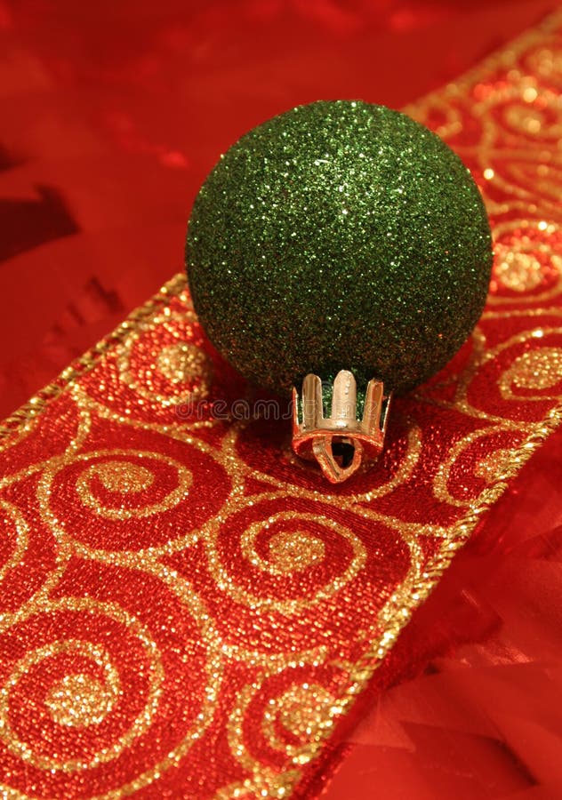 Single Green Ball on a Ribbon Stock Image - Image of ornament, balls ...