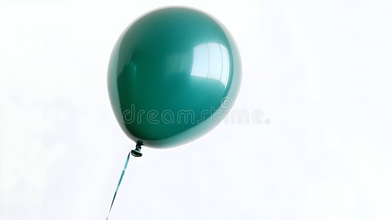Single Green Balloon Floating Against White Background Stock Photos ...