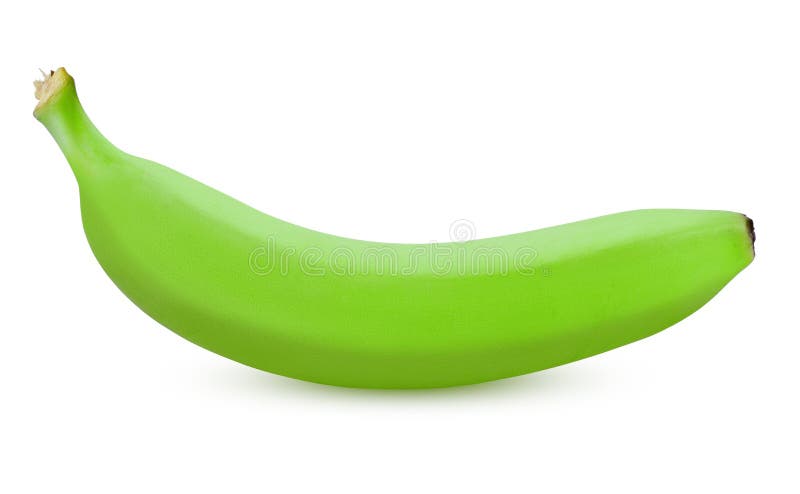 Single Green Banana Isolated on White Stock Image - Image of clean ...