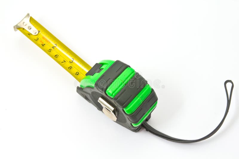 Single Green and Black Tape Measure Stock Image - Image of meter, foot ...