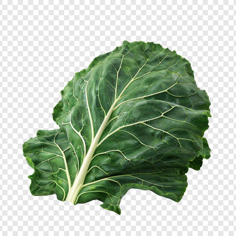 Single Green Cabbage Leaf Isolated Stock Illustration - Illustration of ...