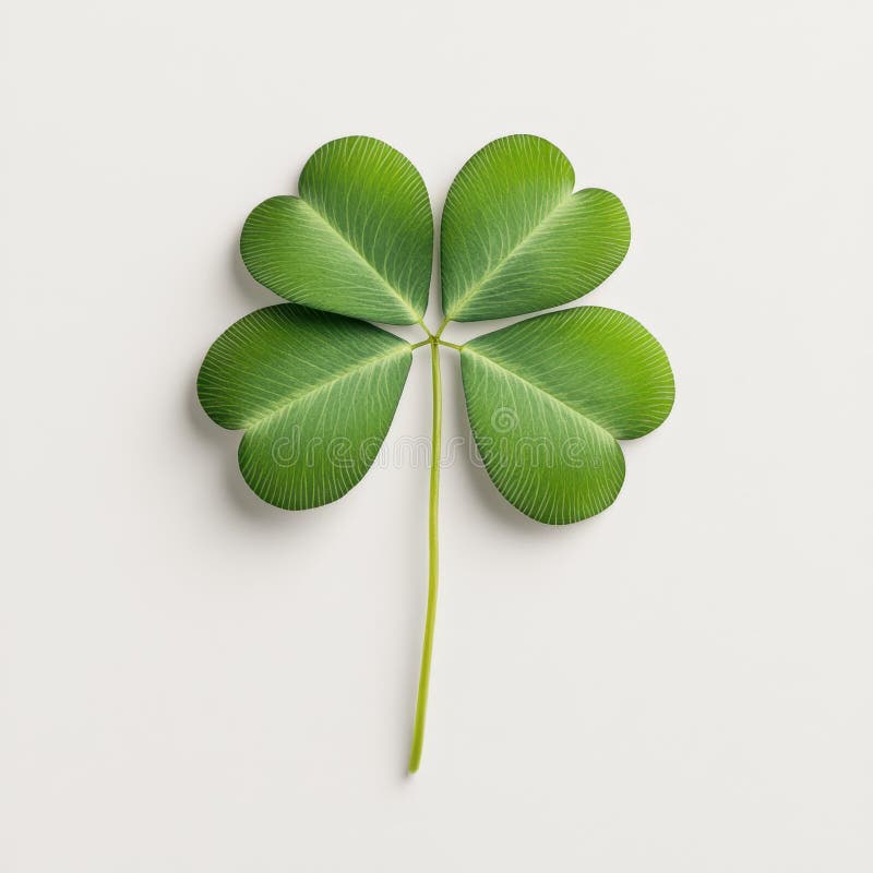 Single Green Clover Leaf with Heart Shaped Leaves Stock Illustration ...