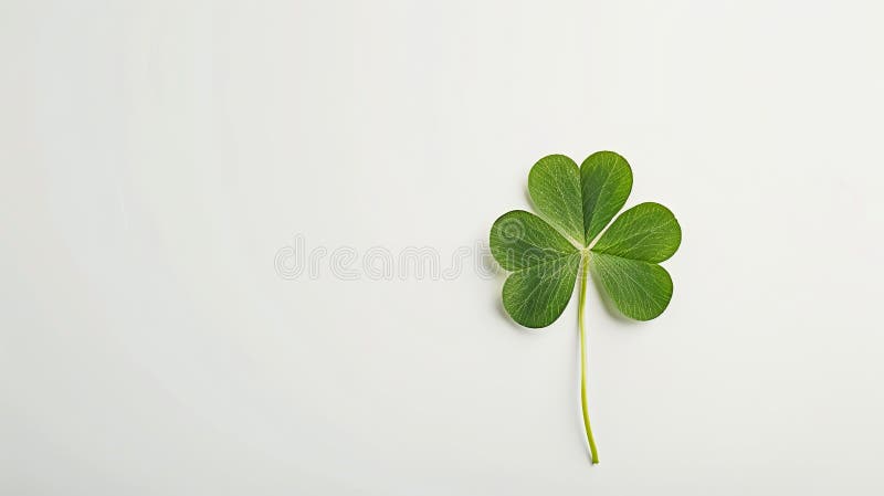 Single Green Clover Leaf Isolated on White Background Stock ...