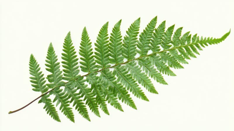 A Single Green Fern Frond Isolated on White Stock Illustration ...