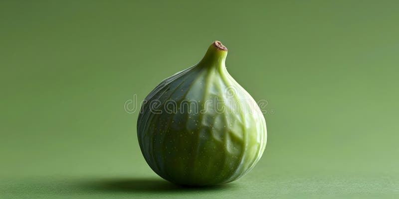 Single Green Fig on Green Background - Still Life Photography Stock ...