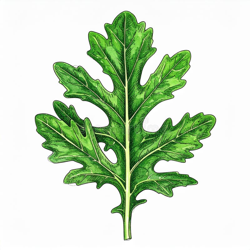 Single Green Leaf Detailed Macro Isolated on White Background Salad ...