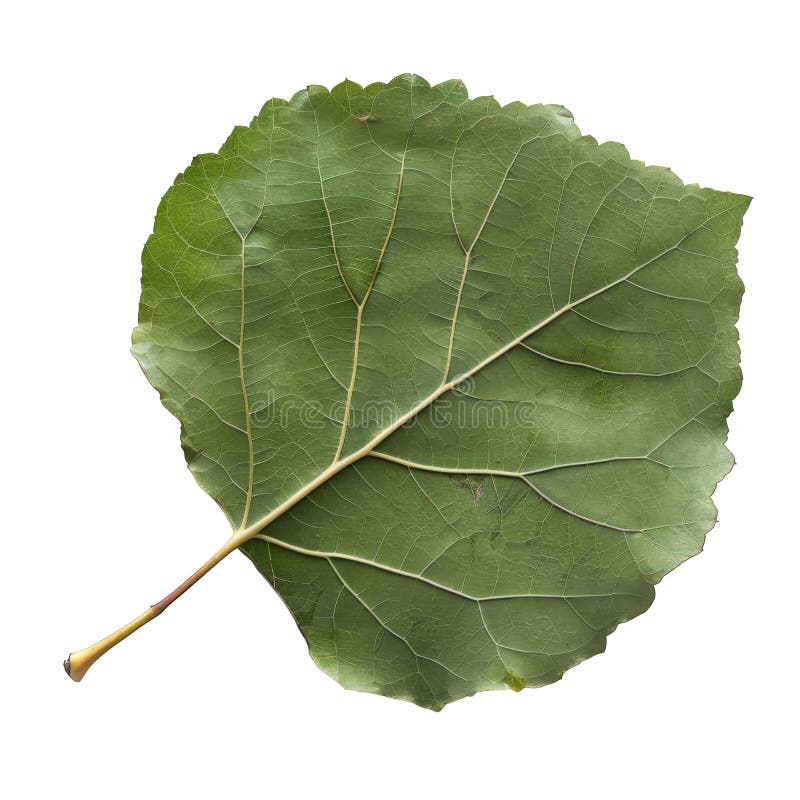 Single Green Leaf with Detailed Veins Against a Black Background Stock ...
