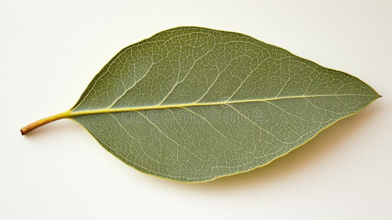 Single Green Leaf Showing Vein Structure Detail Stock Illustration ...