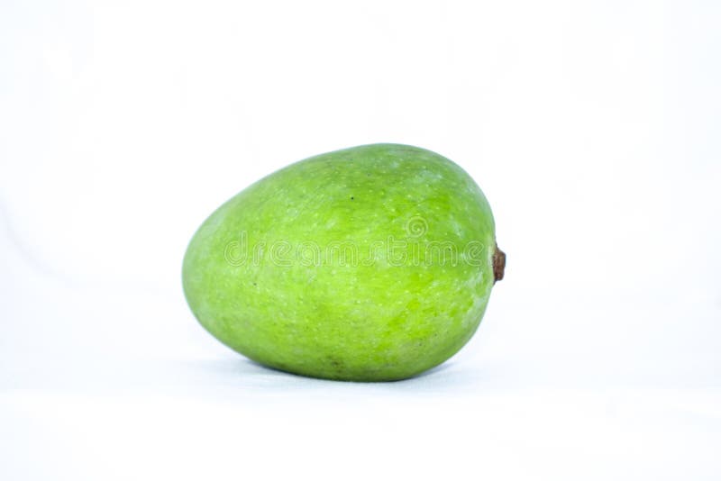 Single Green Mango Isolatedon a White Background Stock Image - Image of ...