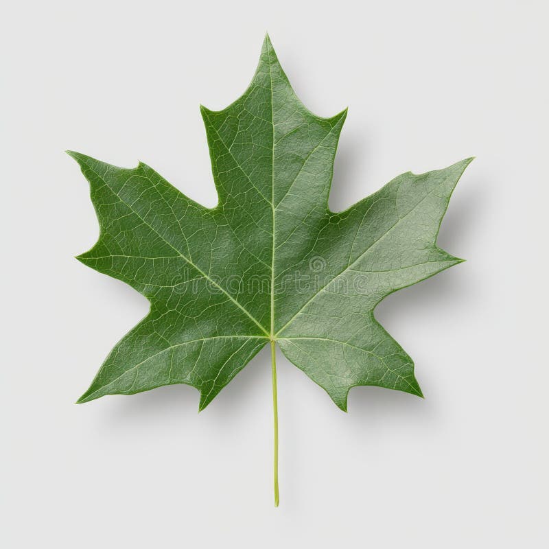 Single Green Maple Leaf with Detailed Veins and Texture Stock ...