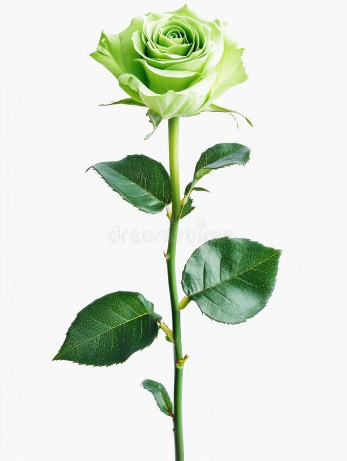 Single Green Rose Stem stock image. Image of green, gift - 379726939