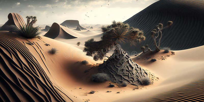 Single Green Tree in the Desert, Ecology Concept. Strength of Life ...