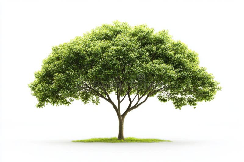 Single Green Tree Isolated on White Background Stock Illustration ...