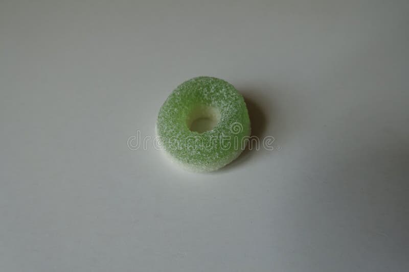 Single Green and White Jelly Ring Candy Stock Photo - Image of ...