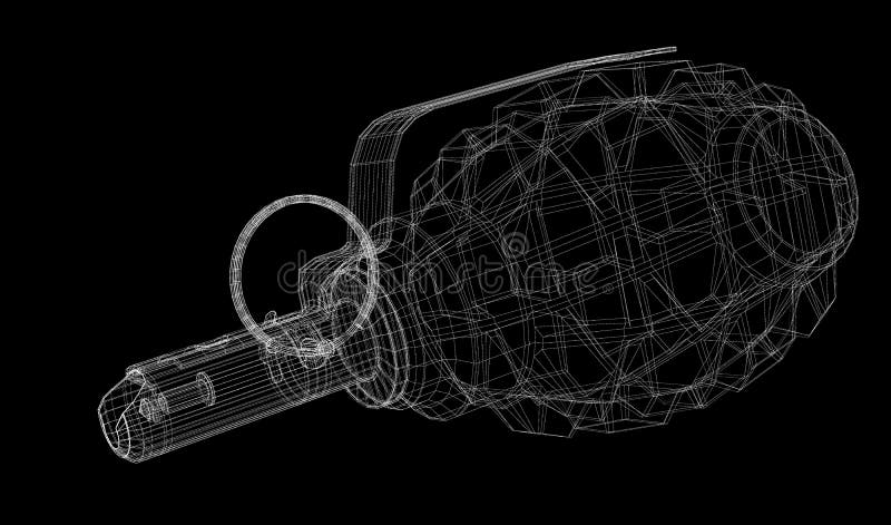 Single Grenade with Copy Space Stock Illustration - Illustration of ...