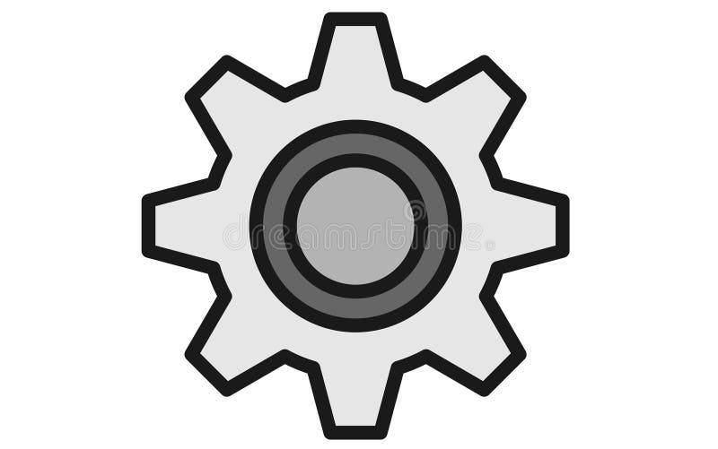 A Single Grey Cog Gear with Eight Teeth White Backdrop Stock ...