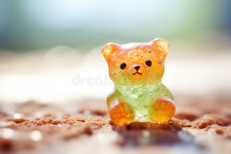 Single Gummy Bear Enlarged with Macro Lens Stock Image - Image of macro ...