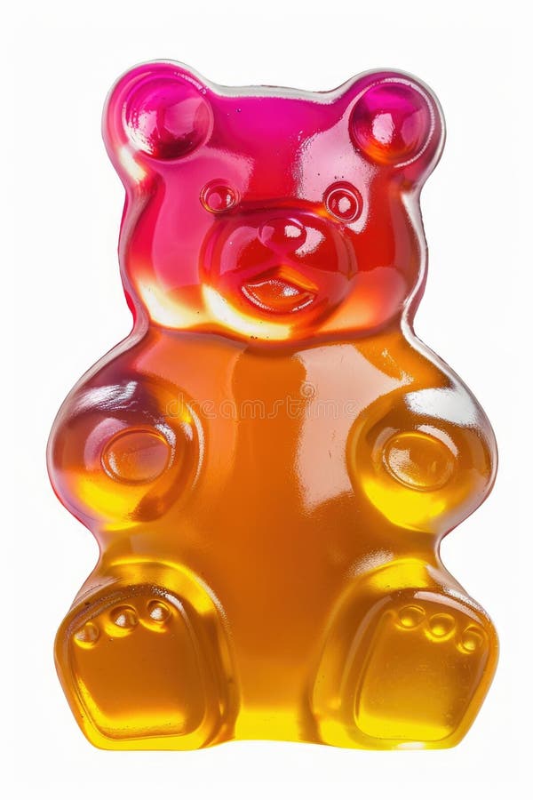 A Single Gummy Bear Sits on a White Background, Perfect for Packaging ...