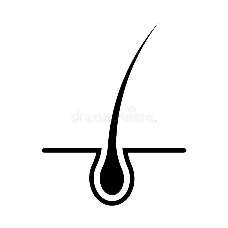 Single Hair Icon in Flat Style. Stock Vector - Illustration of root ...