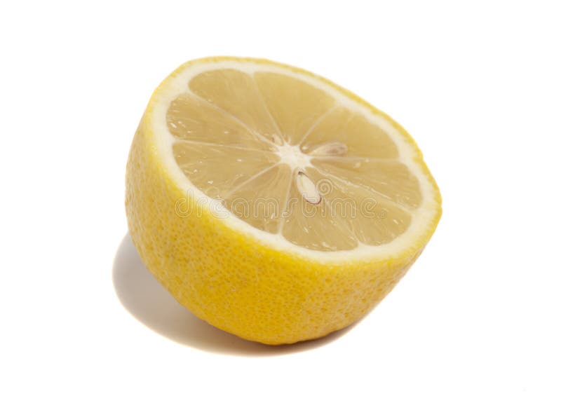 Single Half Lemon Citrus Fruit Isolated on White Background Stock Photo ...
