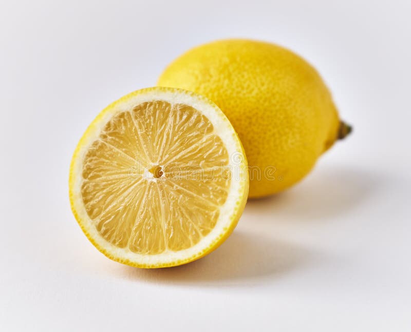 Single Lemon Fruit Isolated on a White Background Stock Image - Image ...