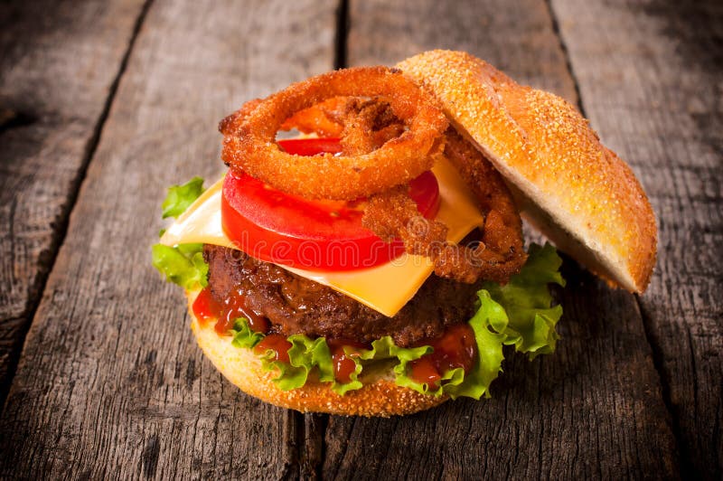 Single hamburger stock photo. Image of closeup, bread - 35554156
