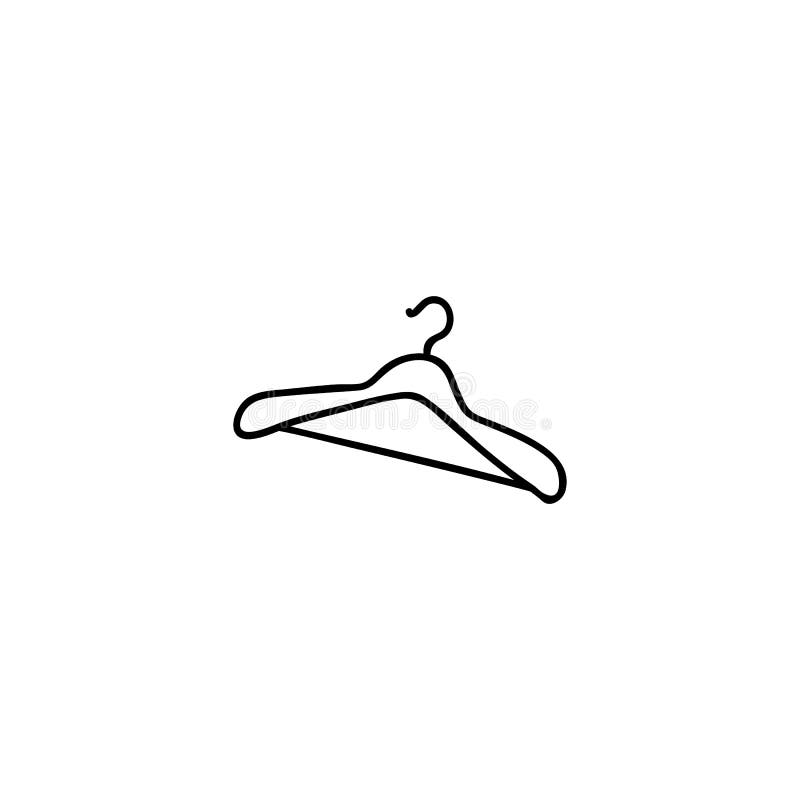 Single Hand Drawn Hanger. Vector Illustration in Doodle Style. Isolate ...