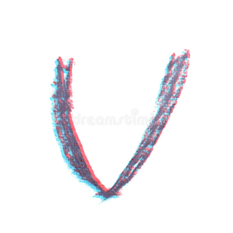 Single Hand Drawn Letter Isolated Stock Photo - Image of crayon ...