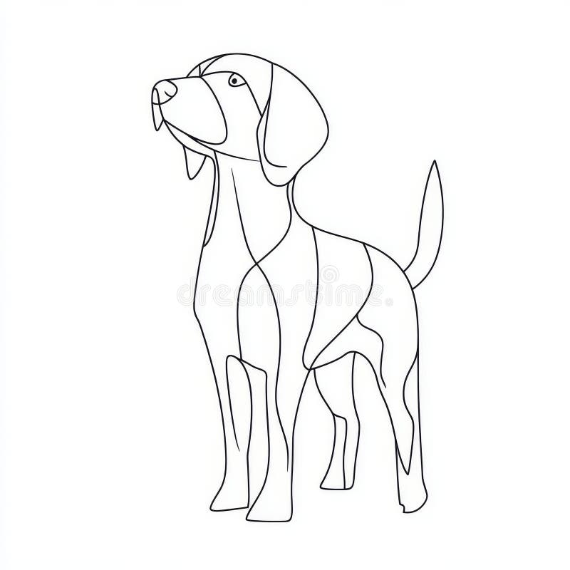 A Single, Hand-drawn Line Forms this Labrador Dog Illustration, with ...