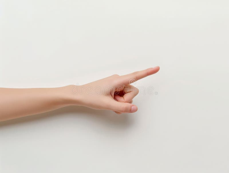 Pointing Hand Gesture on White Background Stock Image - Image of hand ...