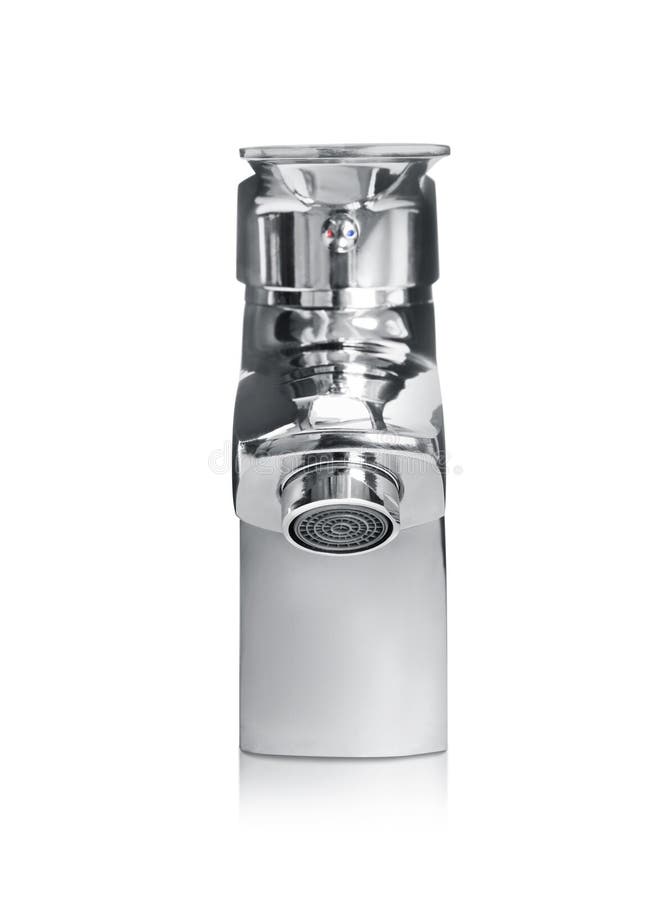 Single Handle Water Tap Isolated on White Stock Photo - Image of ...