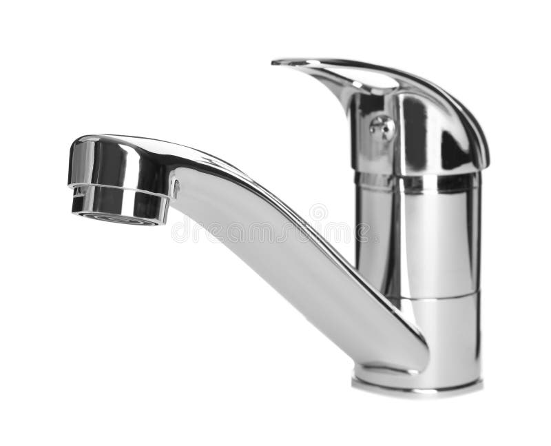 Single Handle Water Tap Isolated on White Stock Photo - Image of ...